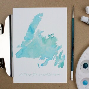 Newfoundland Map, Newfoundland Art, Newfoundland Wall Art, Watercolor ...