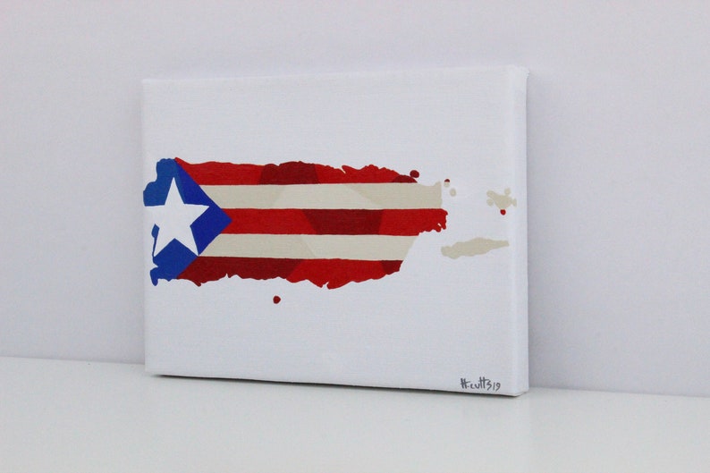 Puerto Rico Map Map Gift Map Art Original Painting Puerto - Etsy