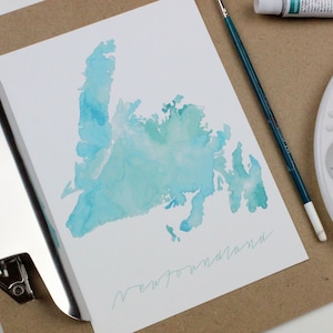 Newfoundland Map, Newfoundland Art, Newfoundland Wall Art, Watercolor ...