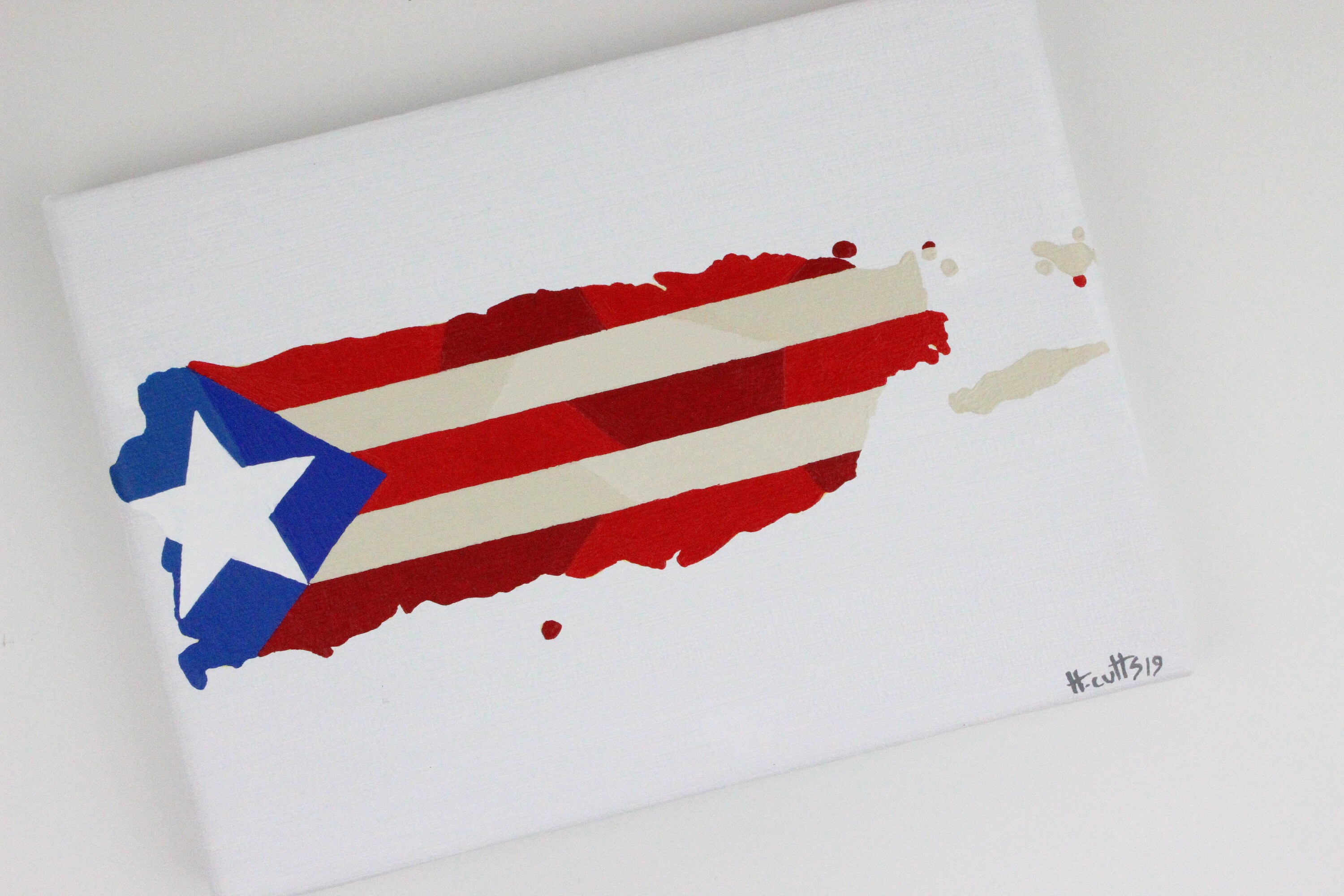 Puerto Rico Map Map Gift Map Art Original Painting Puerto | Etsy