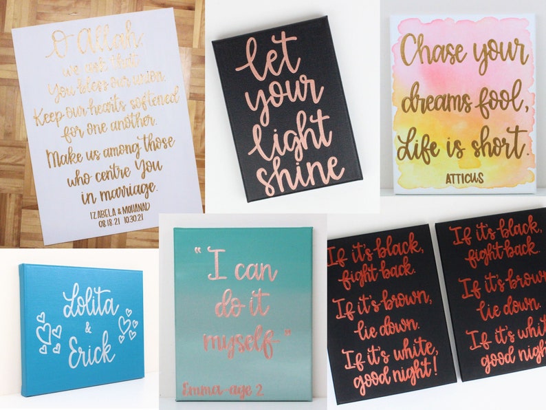 Custom Metallic Quote Painting, Custom Quote Art, Custom Painting ...