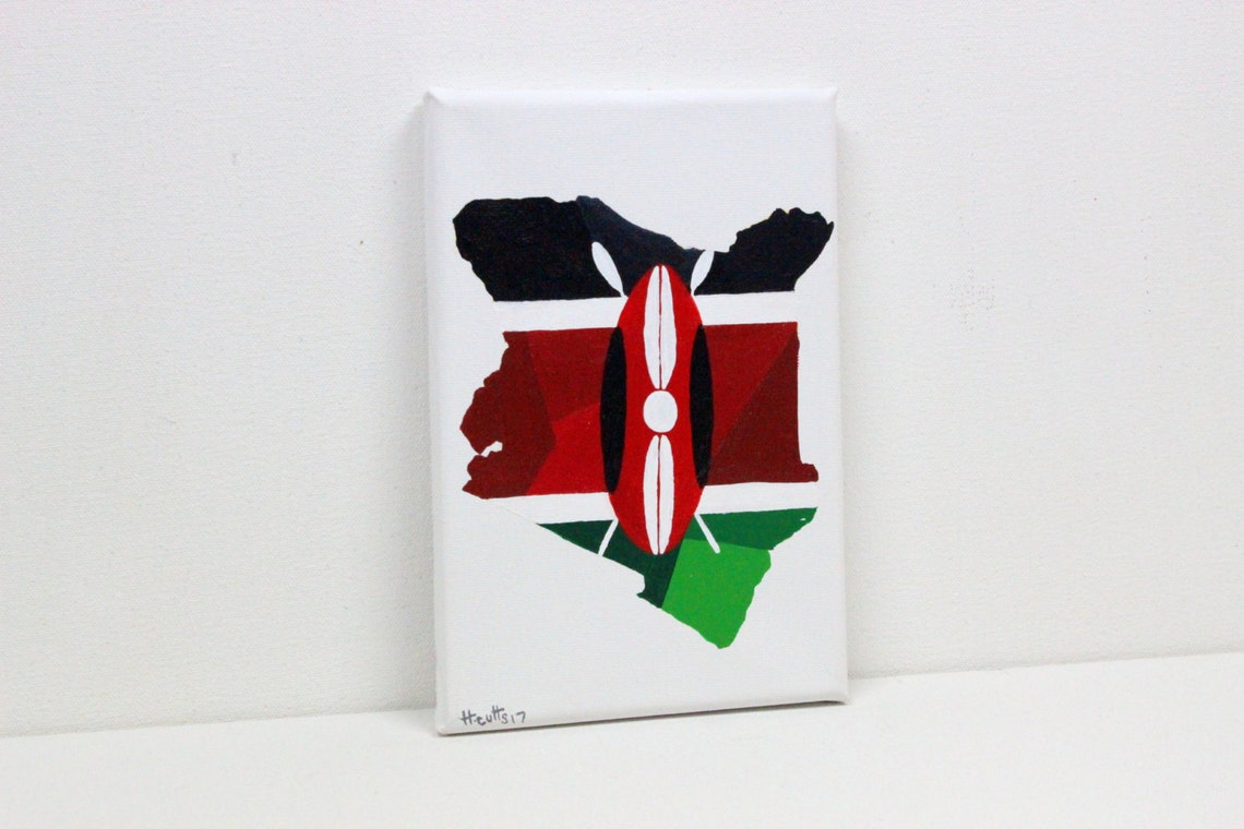 Kenya Painting Original Painting Kenya Kenya Flag Kenya | Etsy