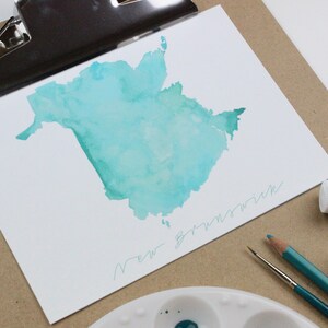 New Brunswick Map, Watercolor Map, Custom Map Gift, Map Art, Art Print ...