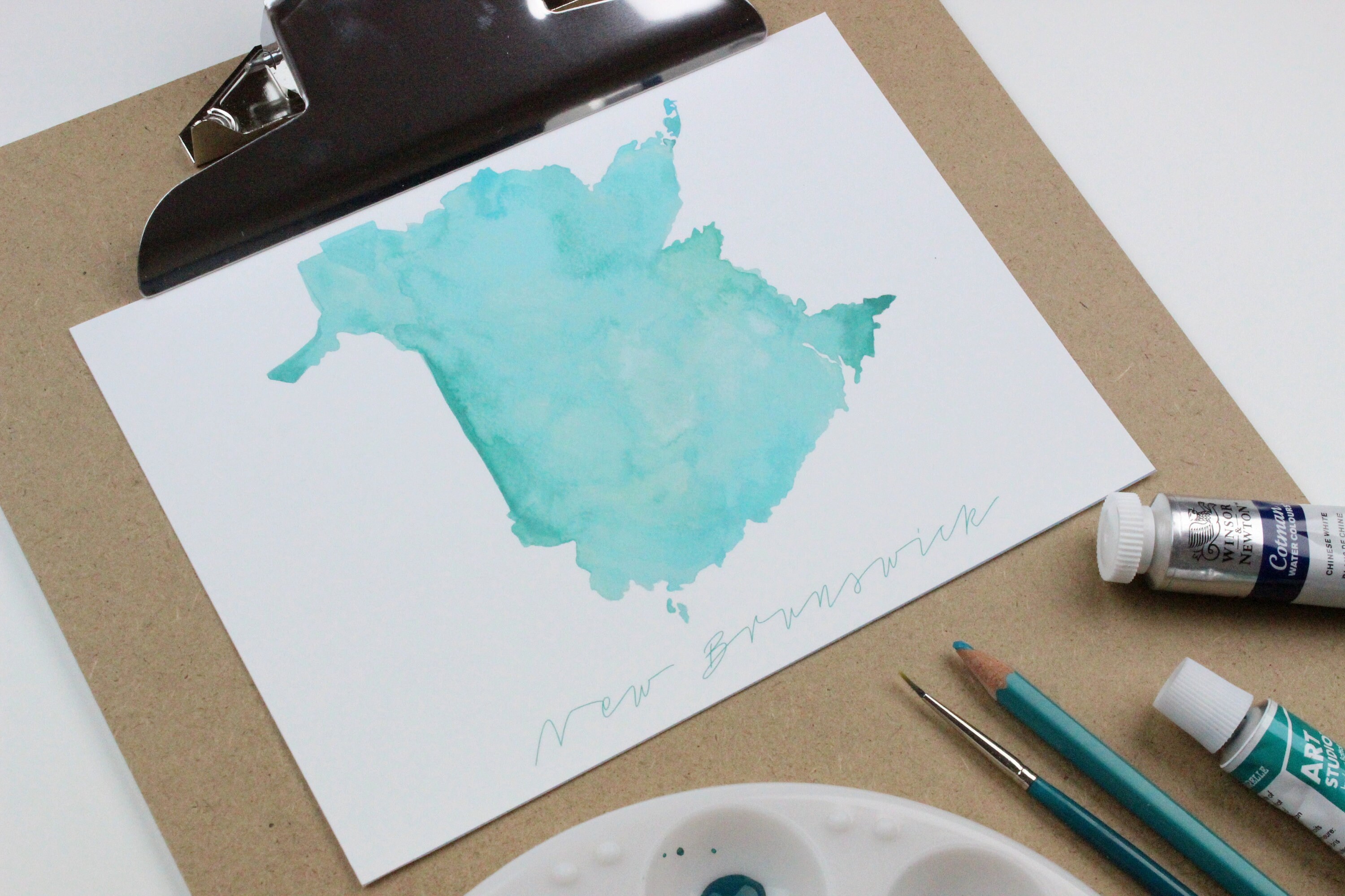 New Brunswick Map Watercolor Map Custom Map Gift Map Art | Etsy