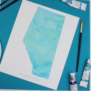 Alberta, Alberta Map, Map Gift, Map Print, Alberta Canada, Watercolor ...