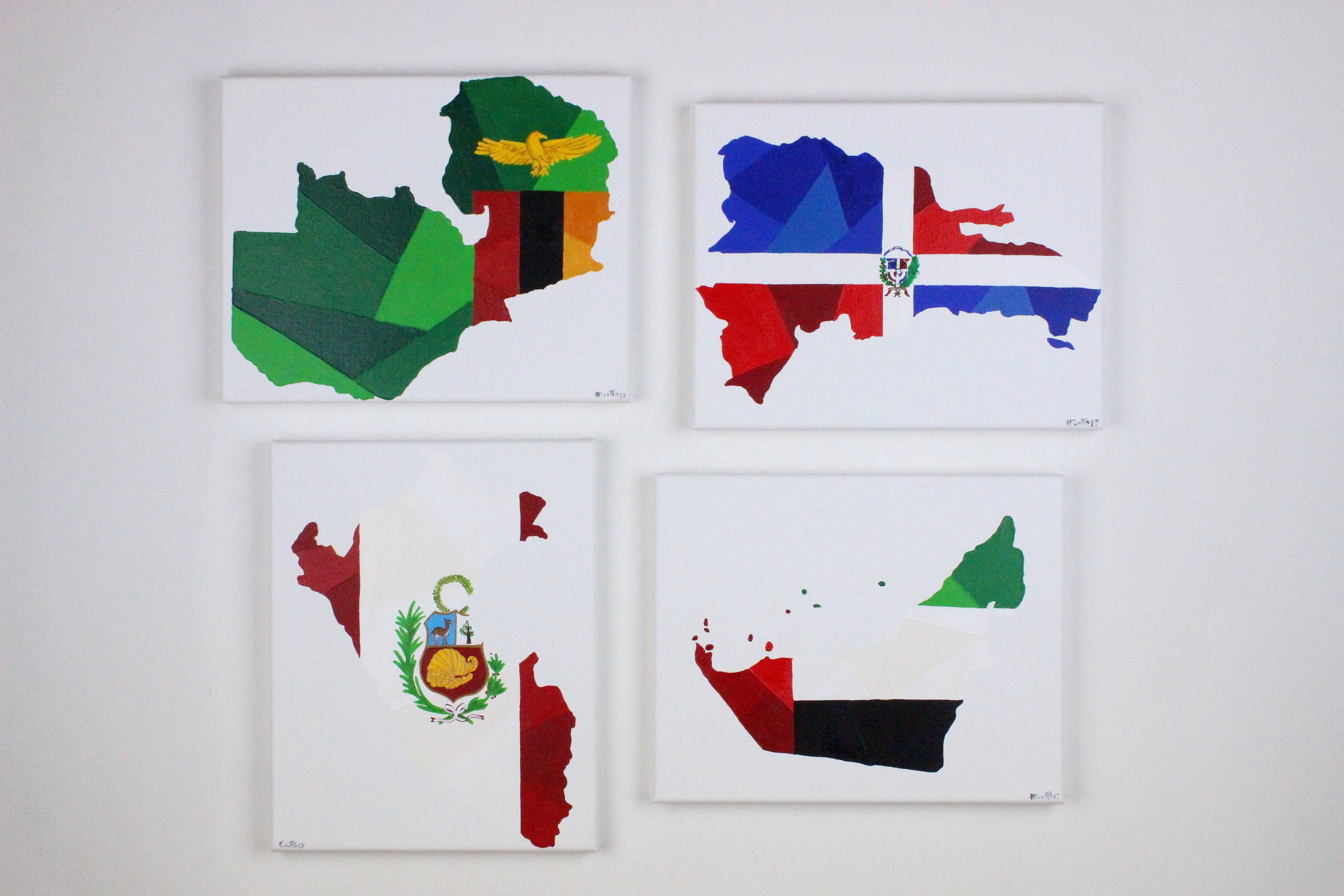Custom Flag Map Painting, Original Painting, Custom Map Gift, Custom ...