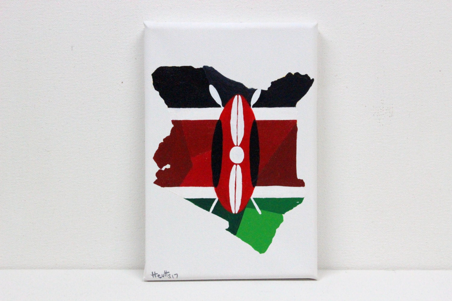 Kenya Painting Original Painting Kenya Kenya Flag Kenya | Etsy