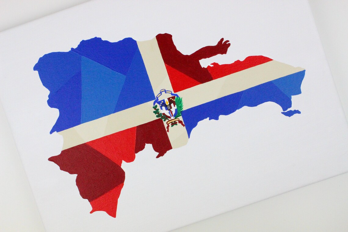 Dominican Republic Original Painting Travel Gift Map Gift | Etsy