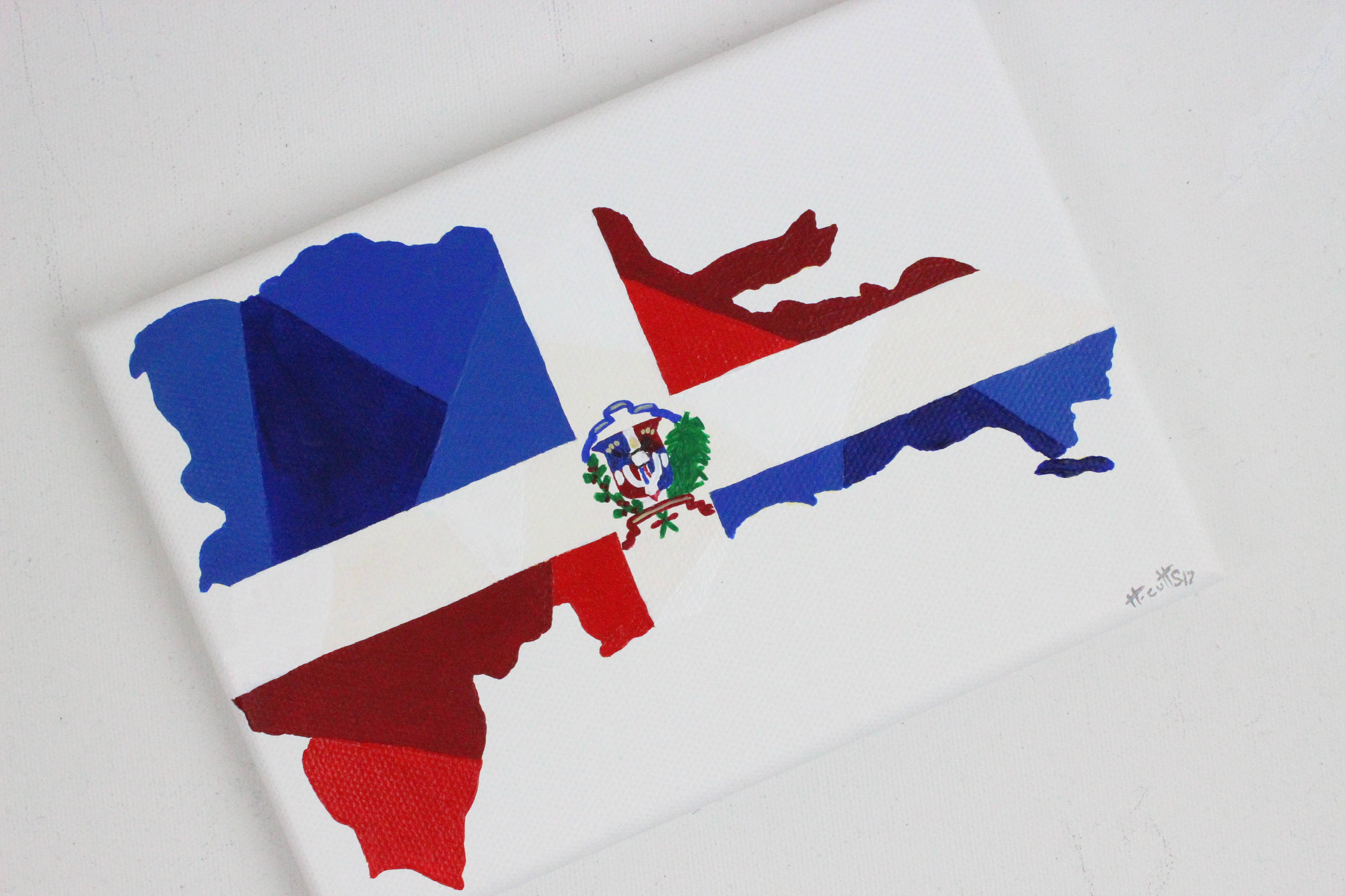 Dominican Republic Original Painting Travel Gift Map Gift | Etsy