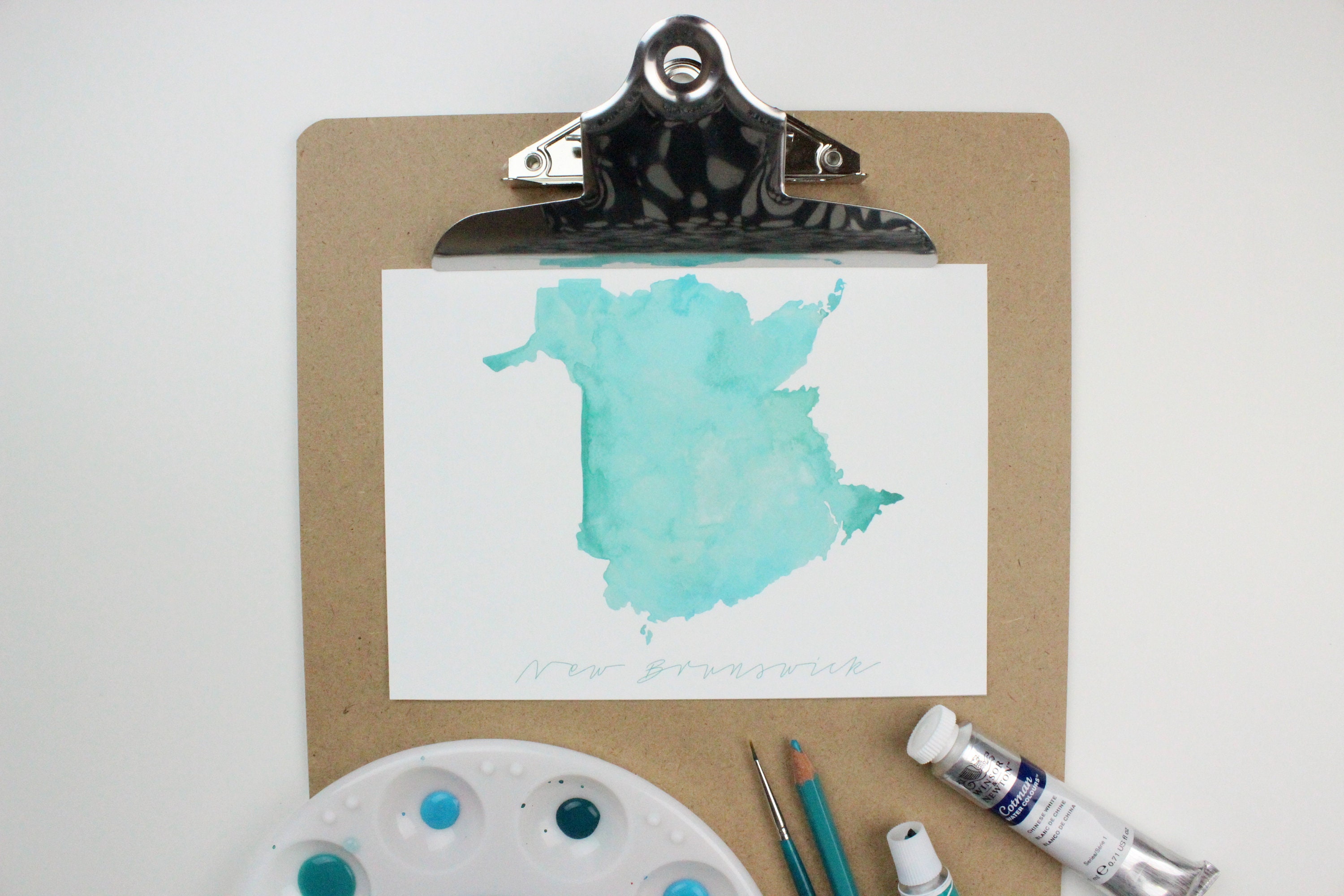 New Brunswick Map Watercolor Map Custom Map Gift Map Art | Etsy