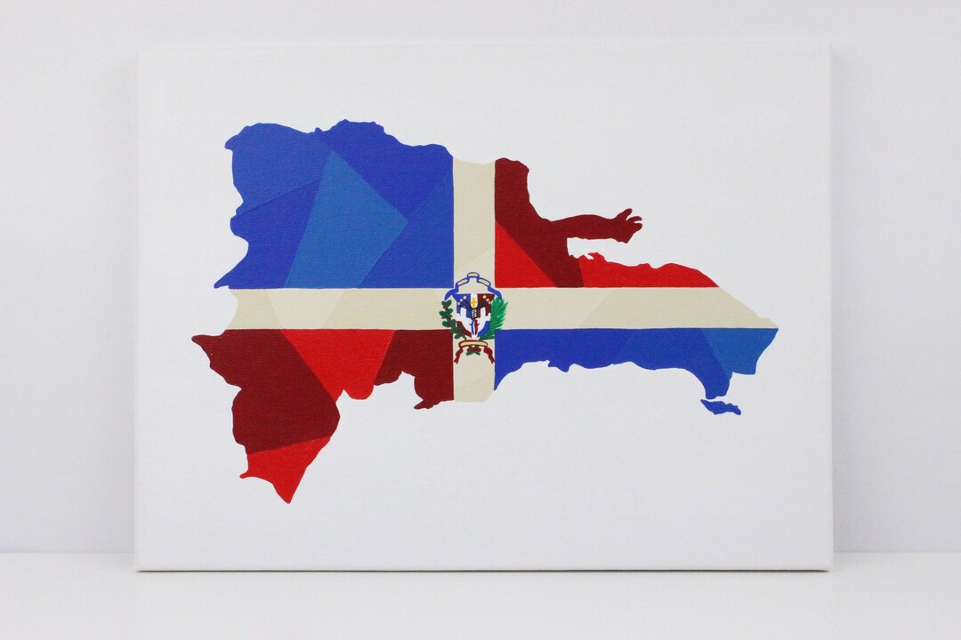 Dominican Republic, Original Painting, Travel Gift, Map Gift, Dominican ...