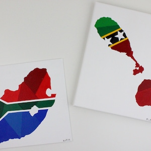 Custom Flag Map Painting, Original Painting, Custom Map Gift, Custom ...