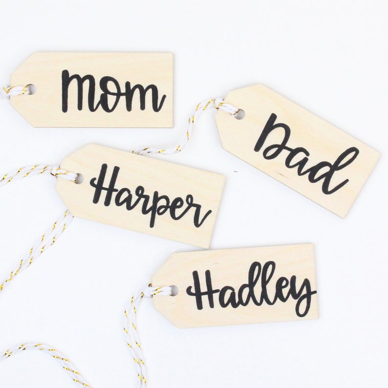 Custom Wood Gift Tags, Personalized Wood Tags, Wooden Christmas Gift ...
