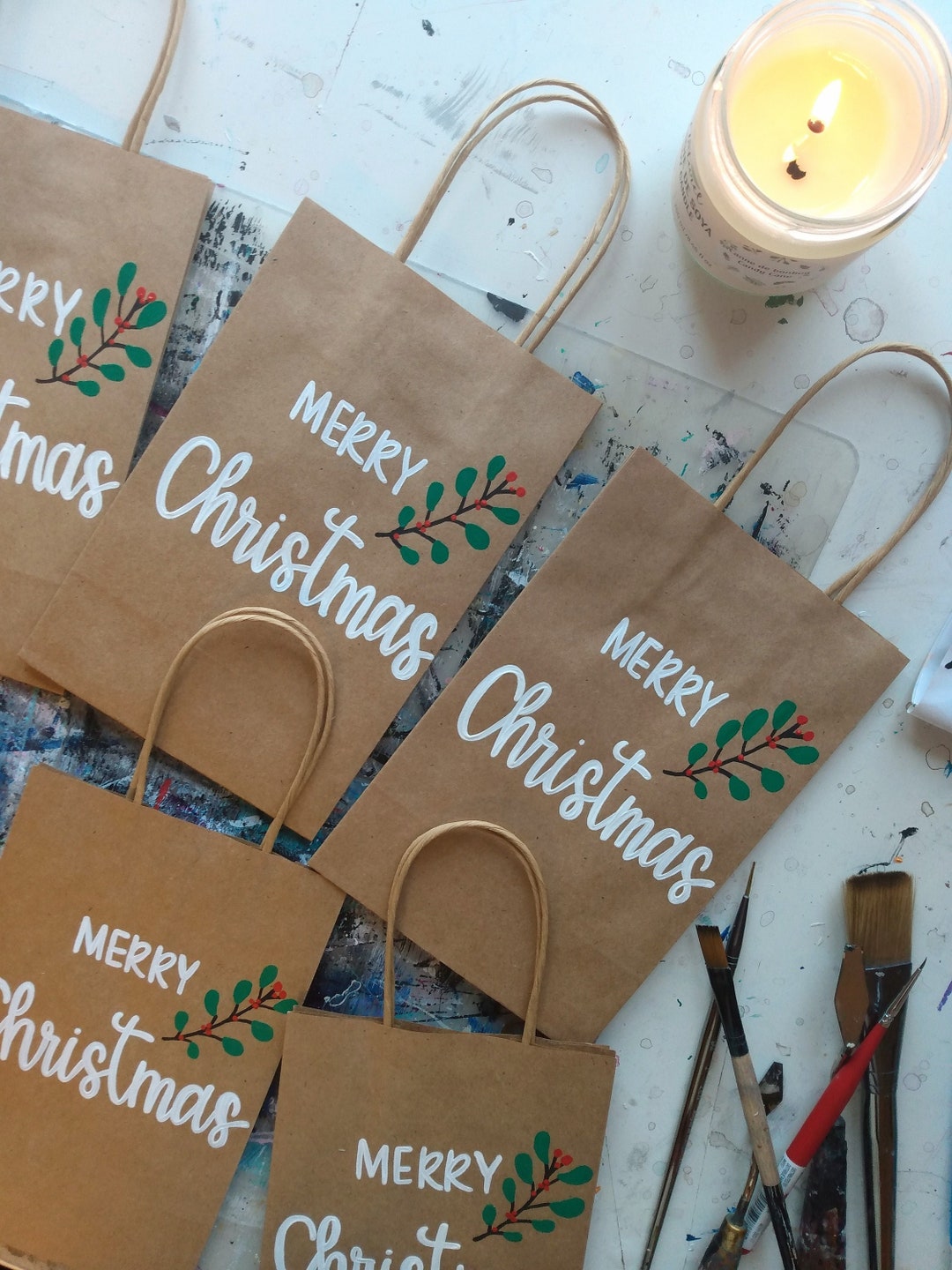 Custom Christmas Gift Bag, Personalized Christmas Gift Bag, Merry ...