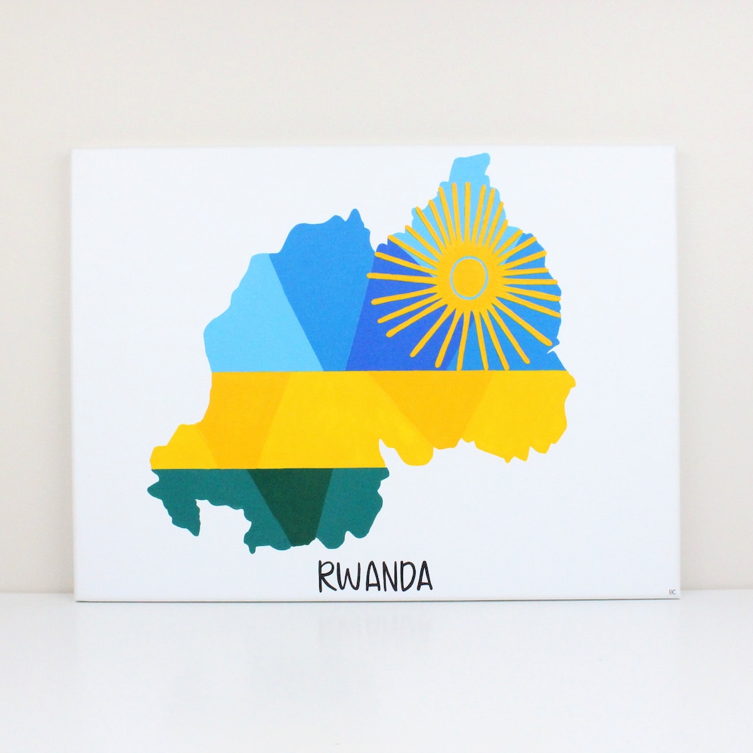 Rwanda, Original Painting, Map Gift, Rwanda Painting, Rwanda Art ...