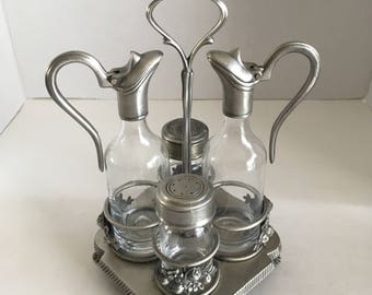 Glass condiment set | Etsy