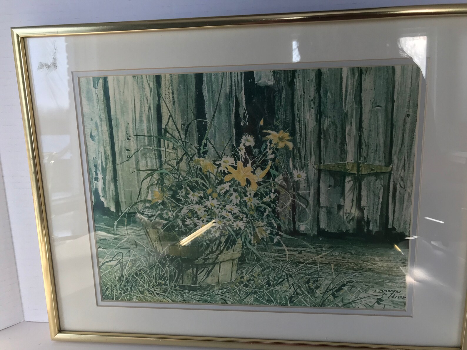Carolyn Blish Signed Watercolor Print Framed Wood Fence - Etsy