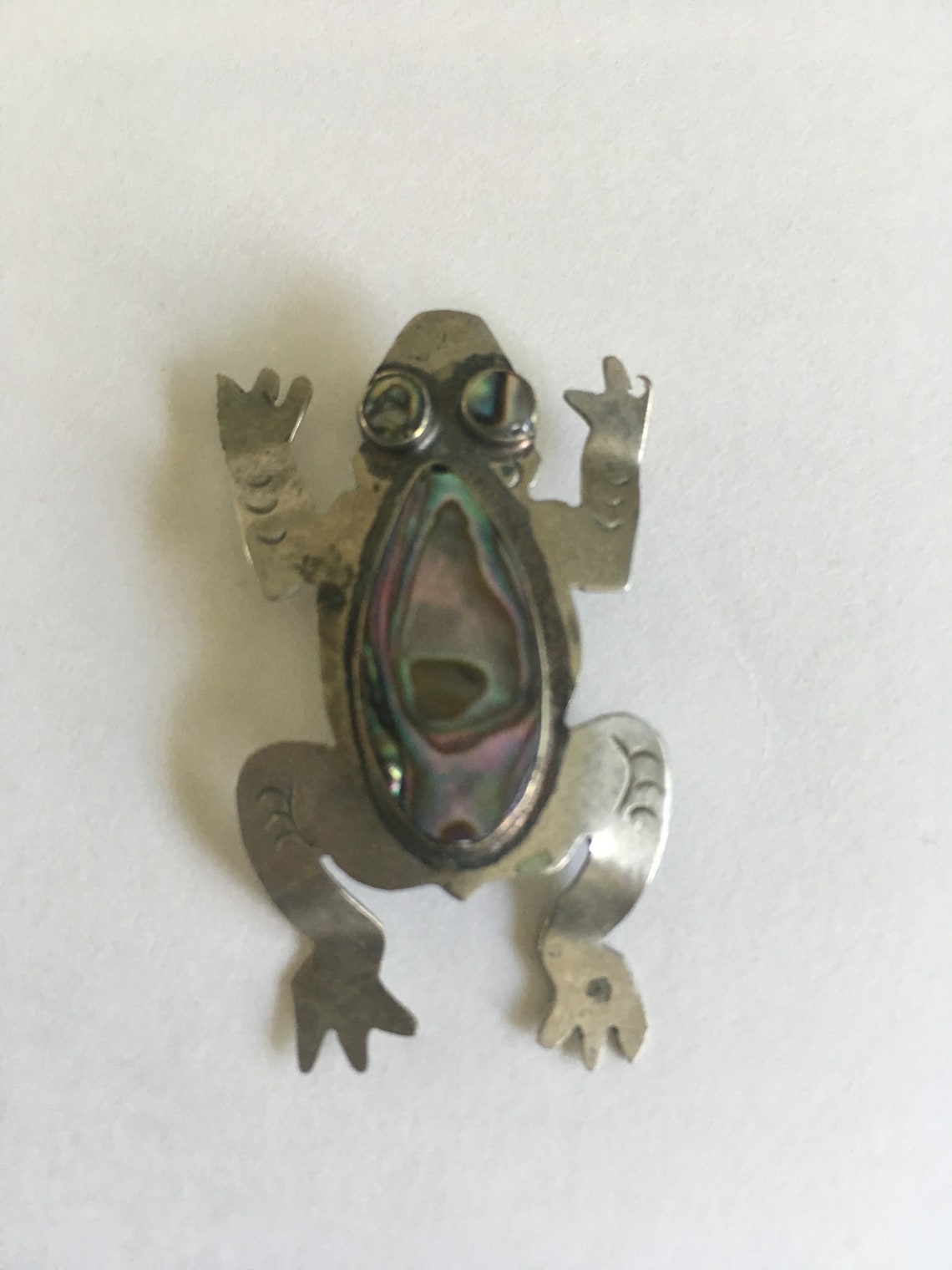 Vintage Alpaca Silver and Abalone Frog Brooch Grenouille - Etsy