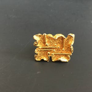 Robert Larin Vintage Brutalist Gold Gilt Cufflinks, Rough Textured Abstract - Etsy