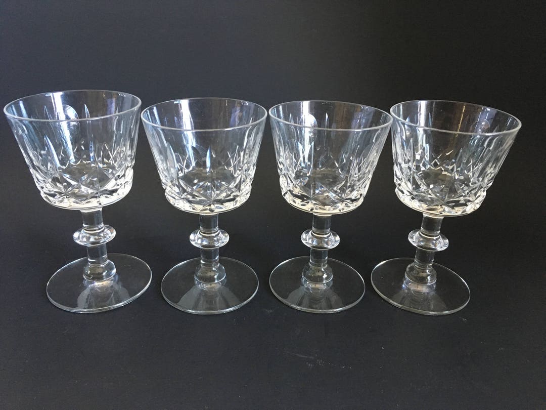 Set of 4 Vintage Crystal Cut, Vertical, Criss Cross & Thumbprint ...