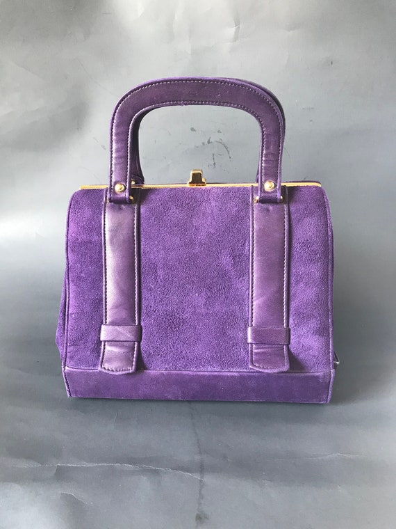 Elegant 50s Art Deco Kelly Style Handbag Vintage Purp Gem elegant-50s-art-deco-kelly-style-handbag-vintage-purp-gem