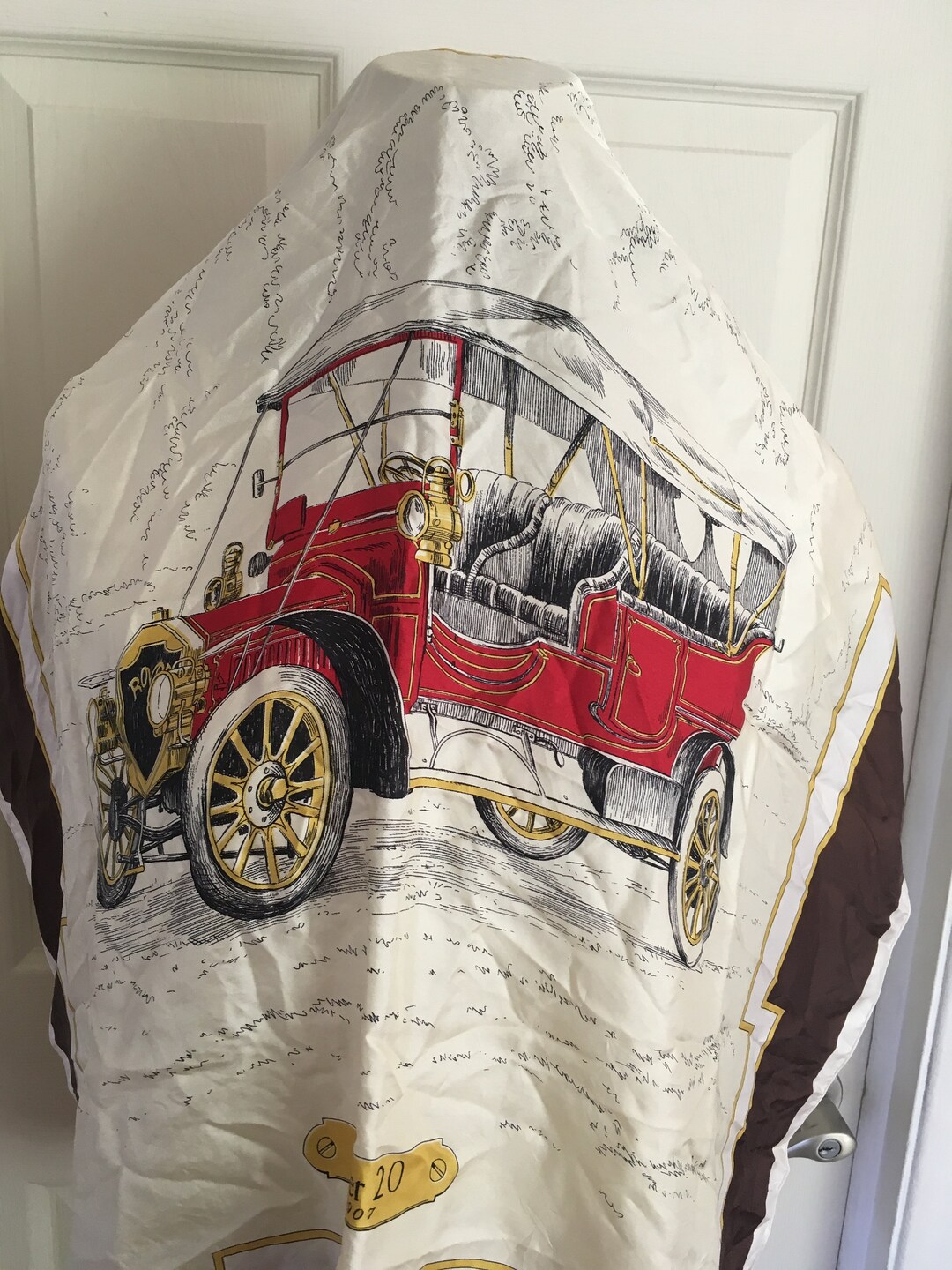 Vintage Antique Car Scarf, Rover 20 1907 Scarf FREE SHIPPING EVERYWHERE ...