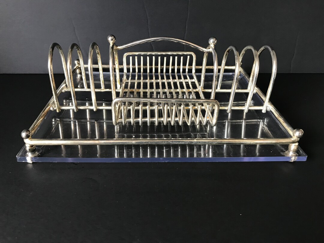 Vintage Silver Plate Buffet Caddy/tray With Acrylic Base - Etsy