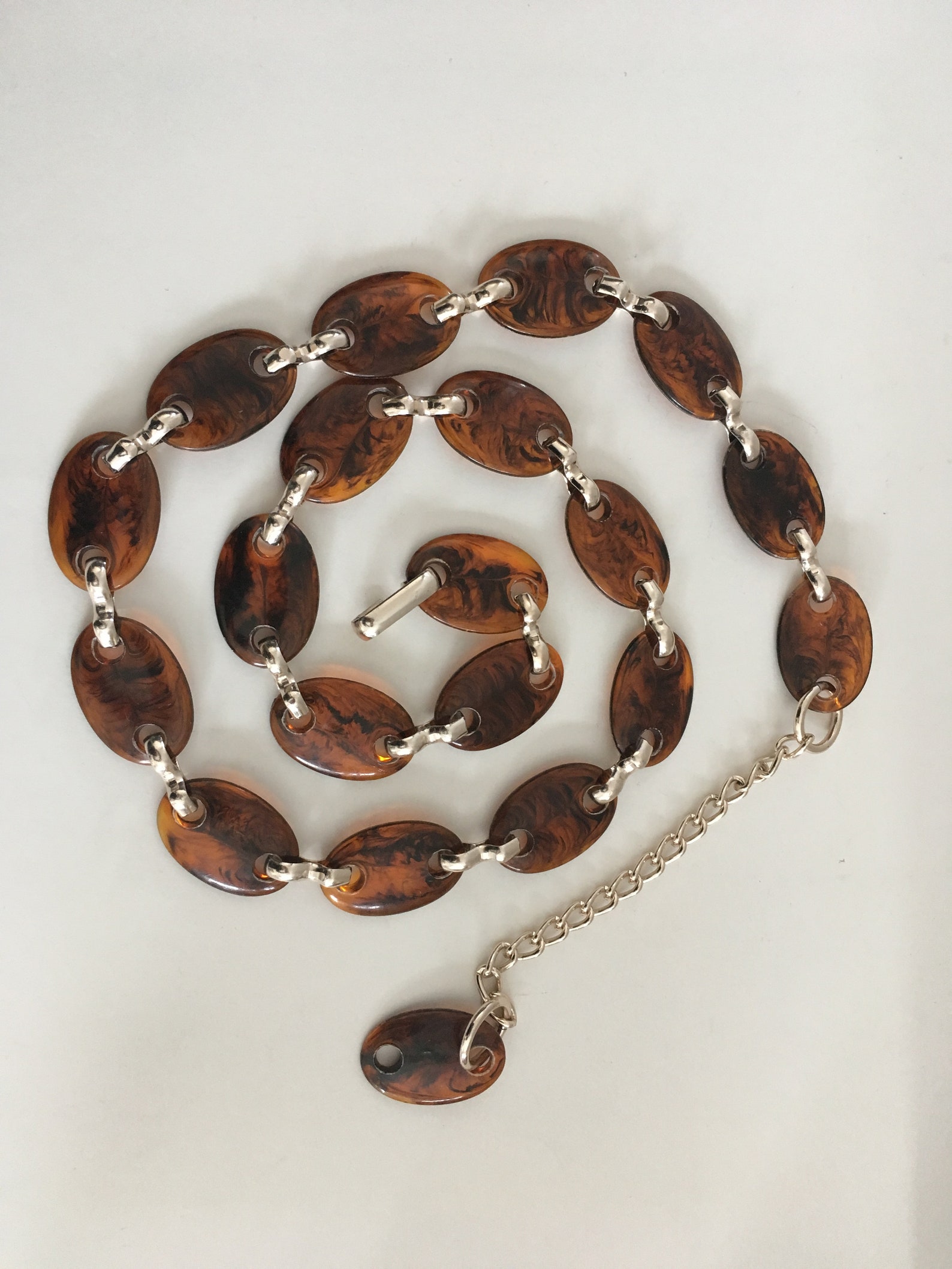 Vintage Tortoise Shell Bakelite Link and Chain Link Belt - Etsy