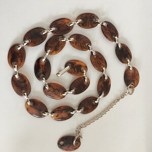 Vintage Tortoise Shell Bakelite Link and Chain Link Belt Lucite Belt ...