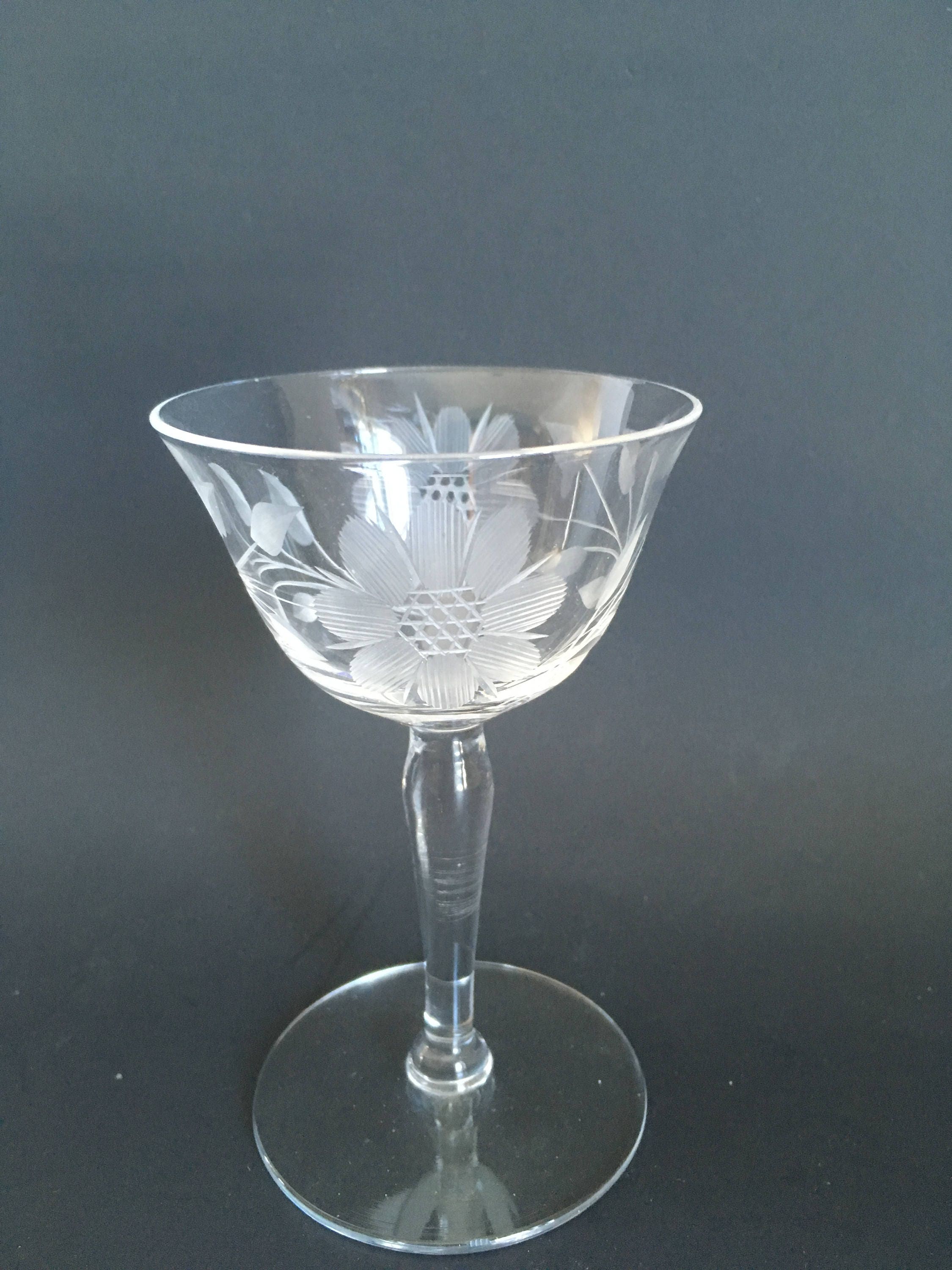 Cornflower Pattern Cut Crystal Cordial/liquor Glass by W.J. Hughes ...