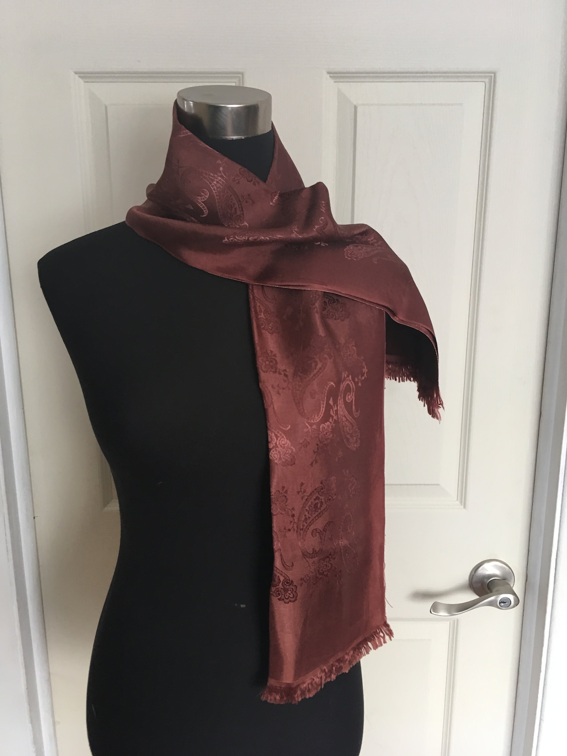 Vintage Men's Brown Paisley Pattern Opera Scarf With | Etsy