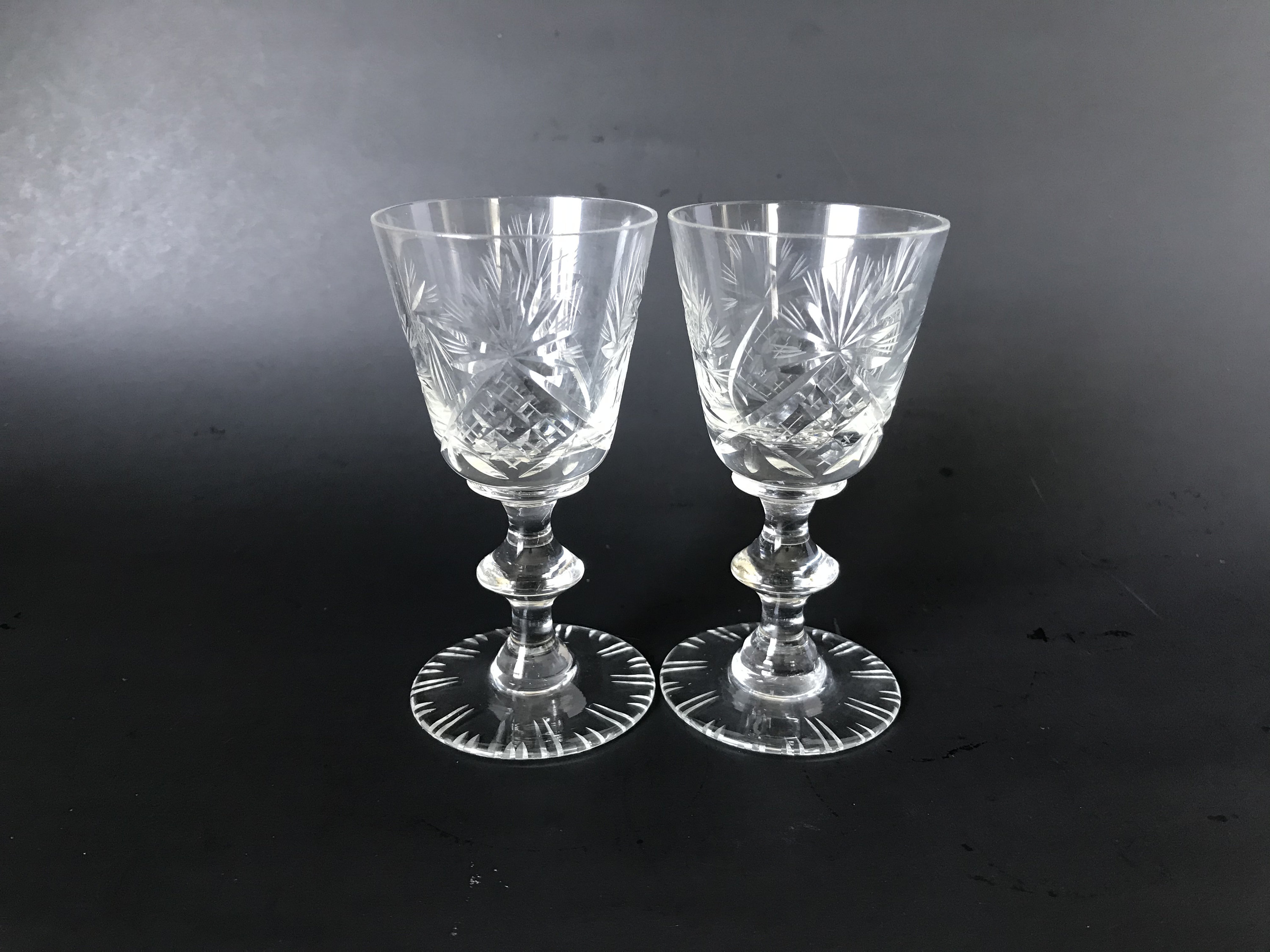 Bohemia Crystal Pinwheel and Fan Pattern Vintage Crystal Cut | Etsy