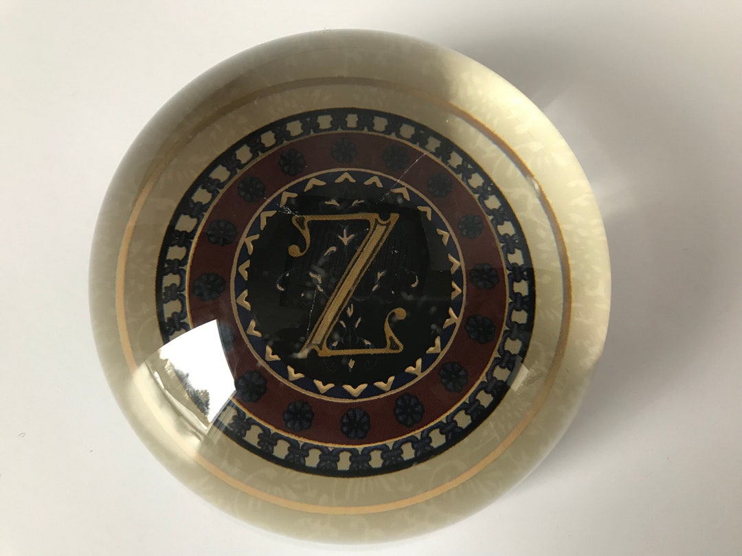 Vintage Punch Studio "z" Monogrammed Crystal Paperweight - Etsy