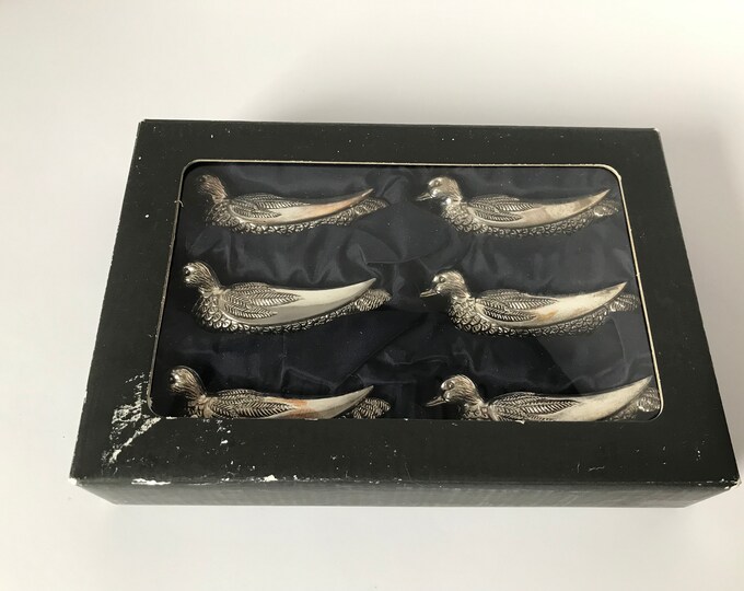 Vintage French Silver Plate Duck Knife Rests by Silea France Circa 1960 ...