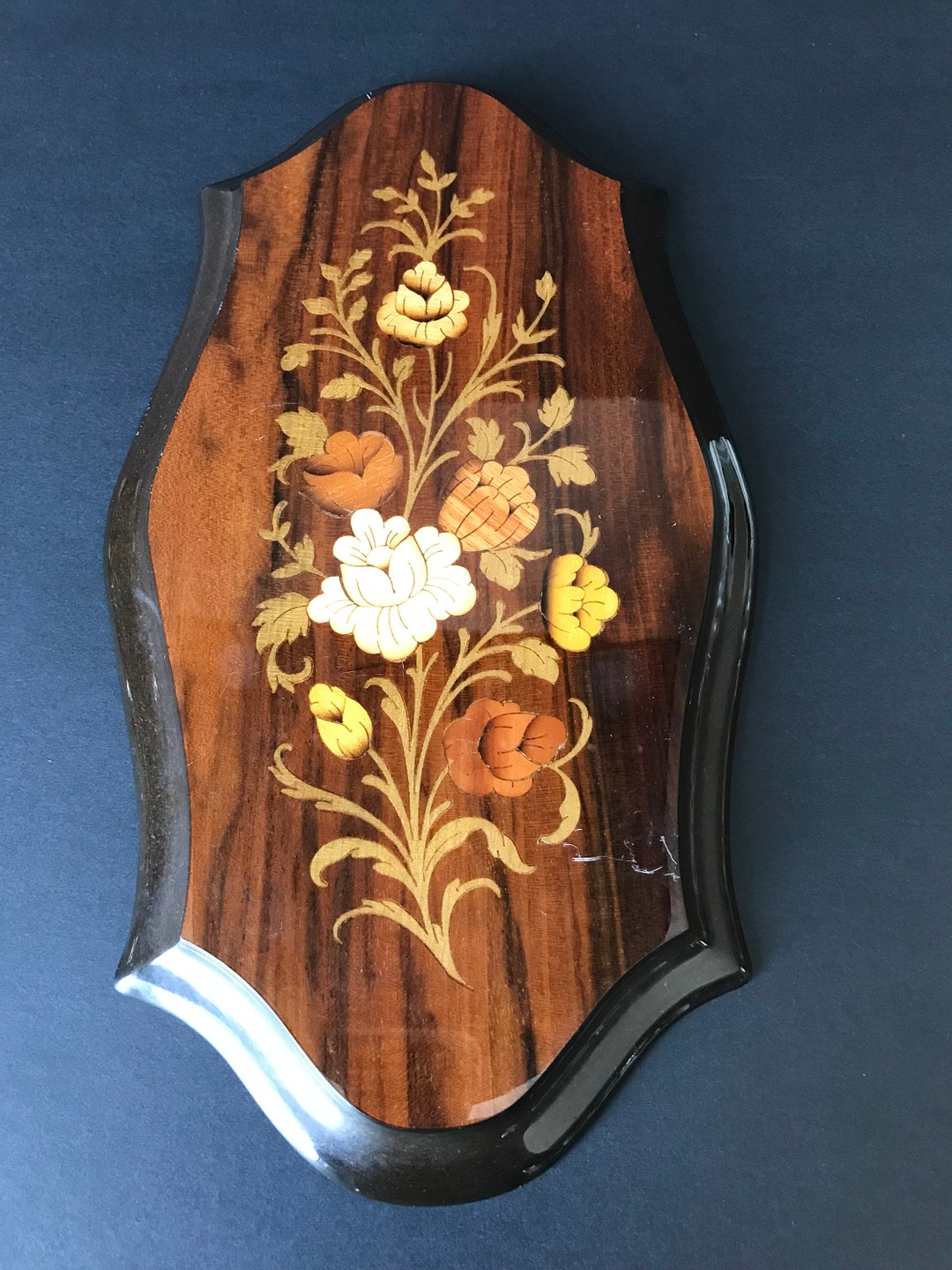 Inlaid Wood Marquetry Picture, Wall Art, Vintage Wooden Picture ...