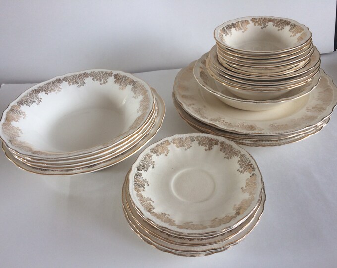 Vintage British Empire Ware England Marigold Pattern 22 K. Gold 27 ...