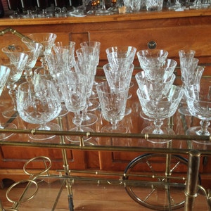 Set of 9 Vintage Crystal Cut, Vertical, Criss Cross & Thumbprint ...