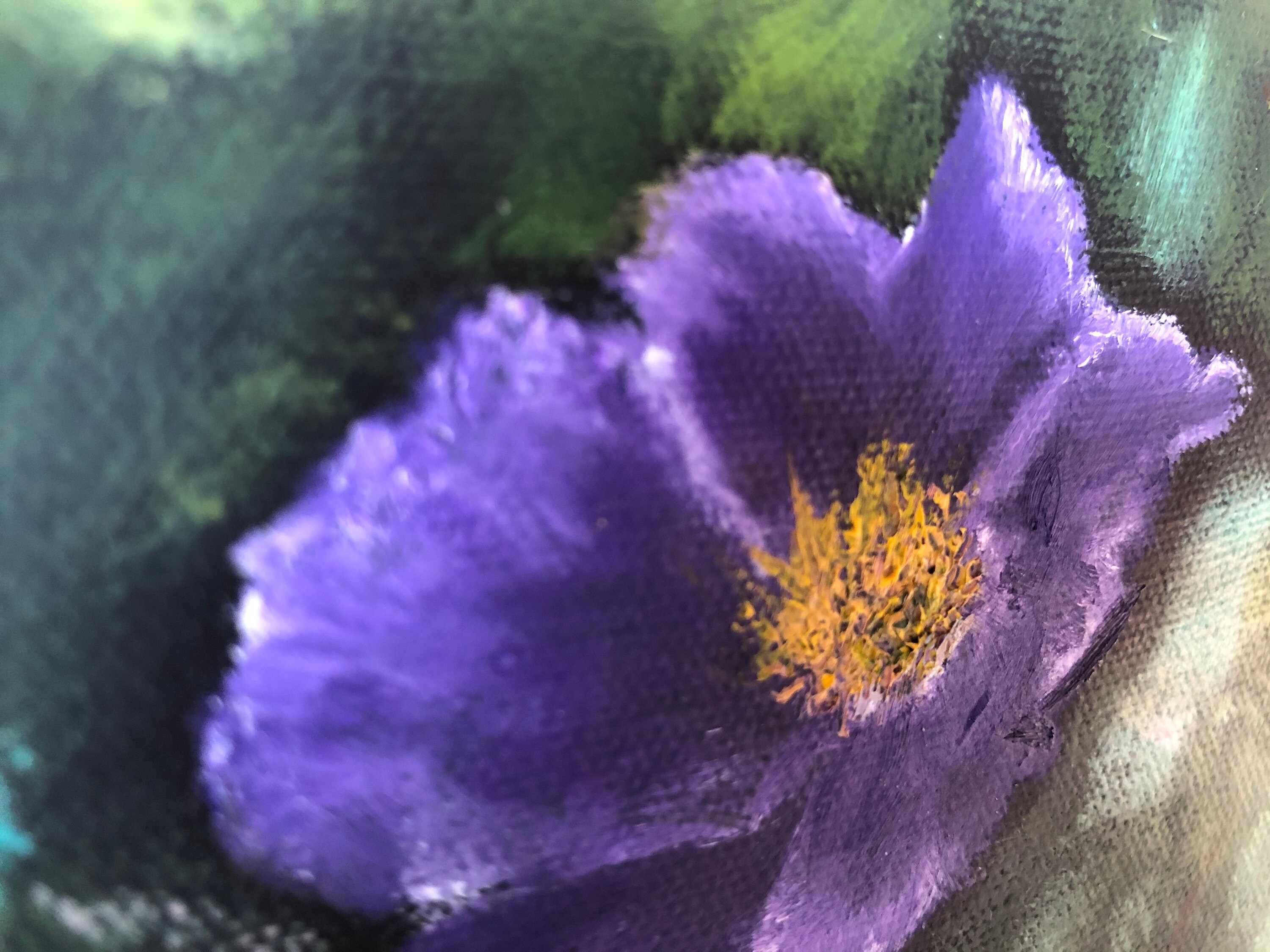 Violets Floral Oil Painting Canvas Art Original Flowers - Etsy