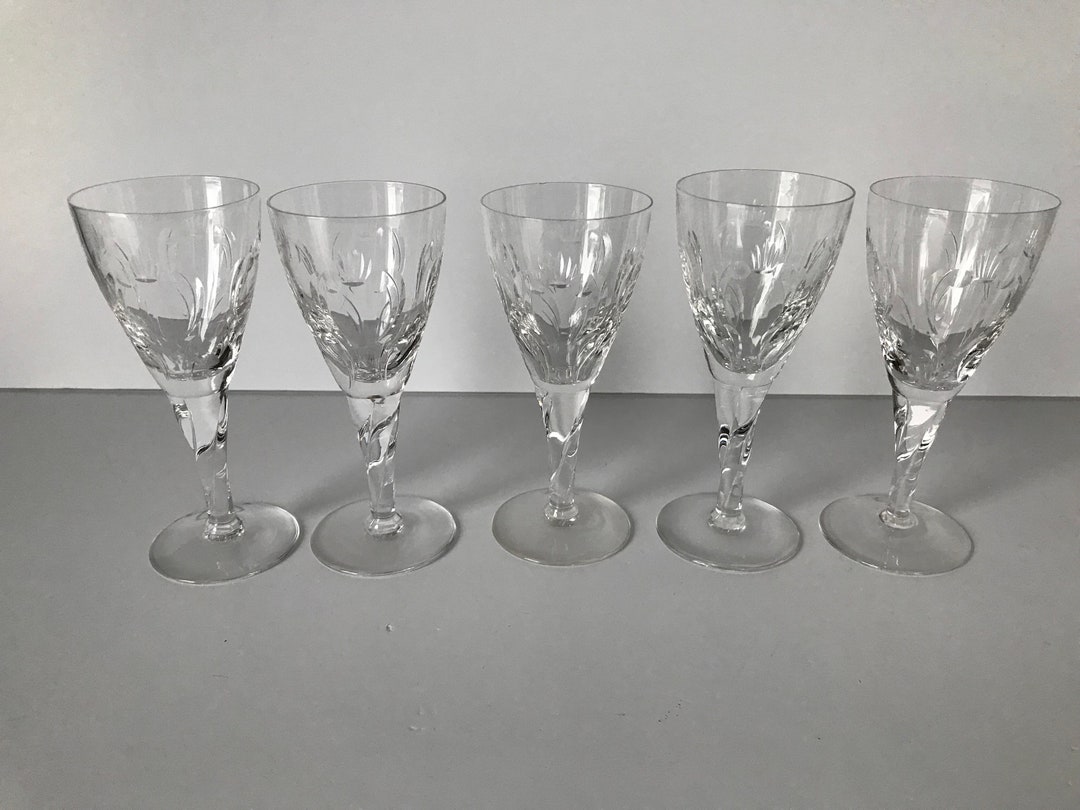 Set of 5 Stuart Crystal “shell” Pattern Sherry/port Glasses - Rare Find ...