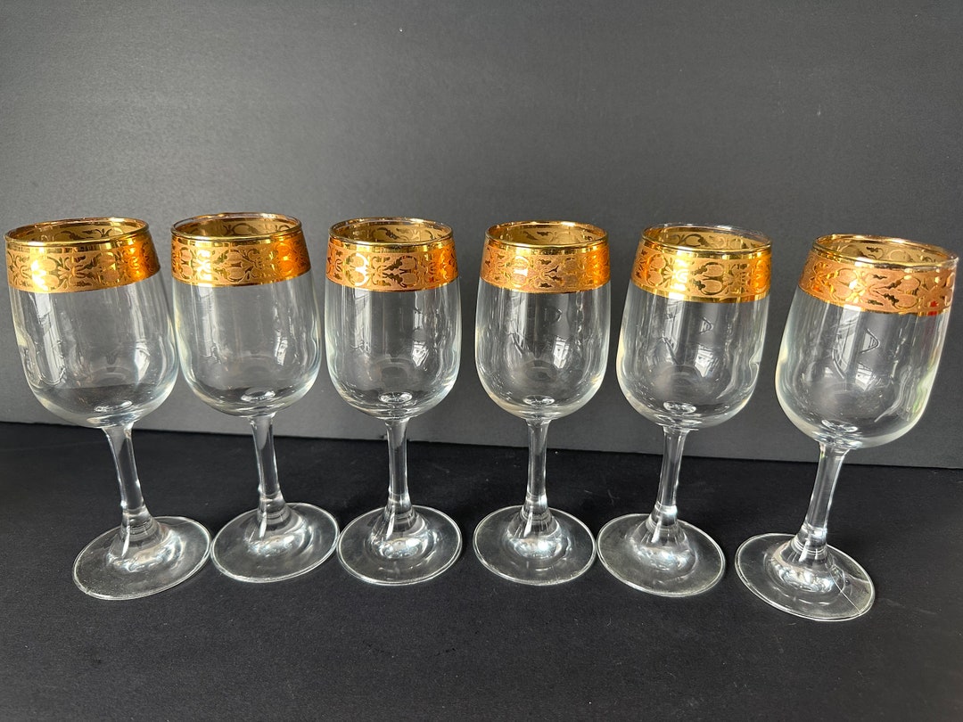 Vintage Set of 6 Cristalleria Fratelli Fumo Brothers Crystal Wine ...