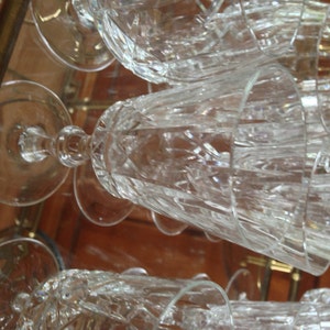Set of 9 Vintage Crystal Cut, Vertical, Criss Cross & Thumbprint ...
