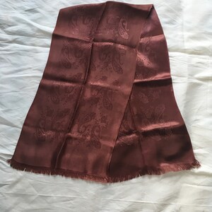 Vintage Men's Brown Paisley Pattern Opera Scarf With Fringe Unisex ...