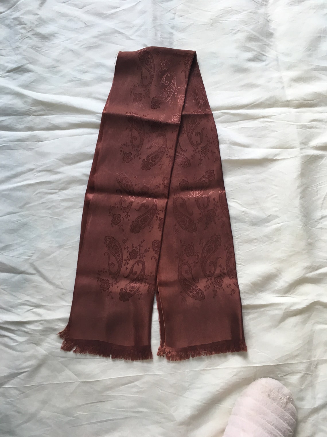 Vintage Men's Brown Paisley Pattern Opera Scarf With | Etsy