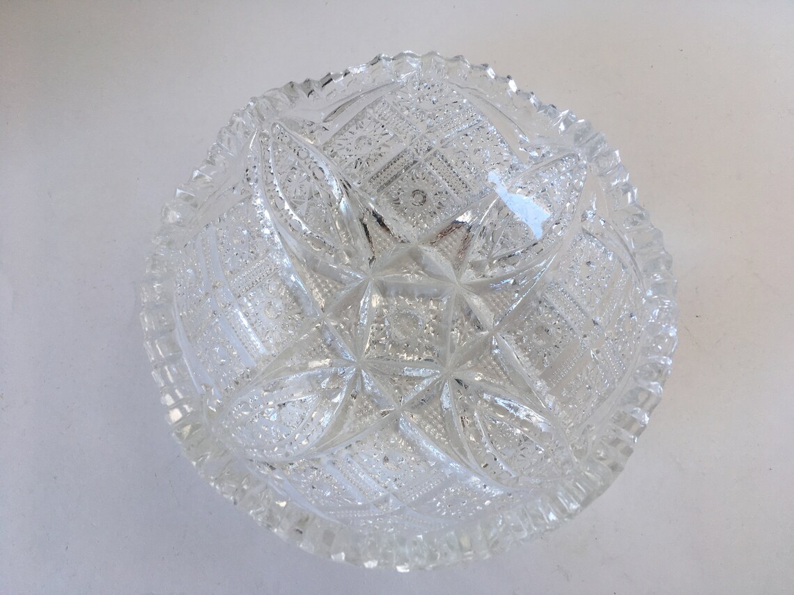 Antique Imperial Glass ABP Brilliant Cut Glass Bowl With - Etsy