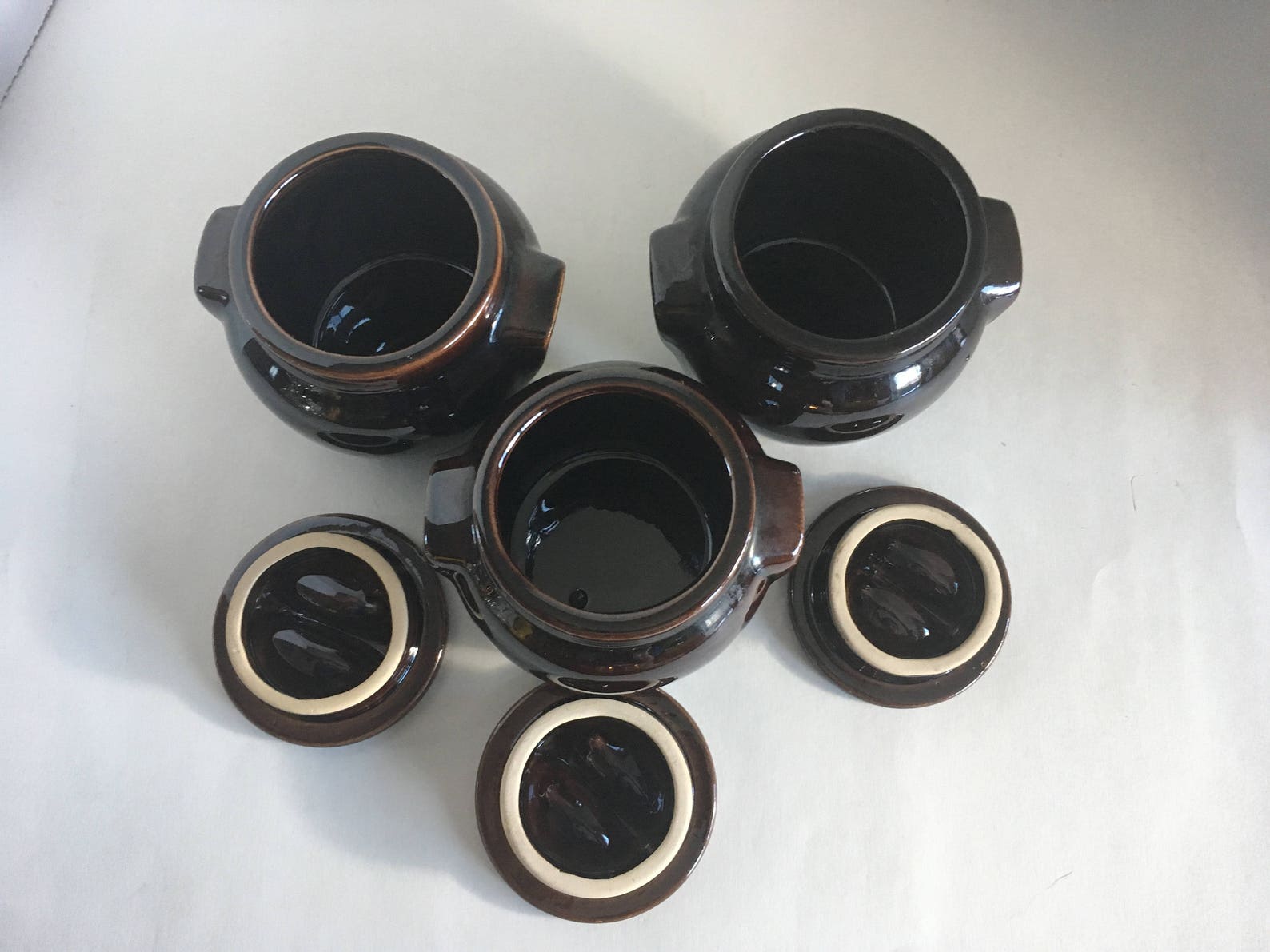 Set of 3 Glazed Vintage Inividual Bean Pots Beauceware - Etsy