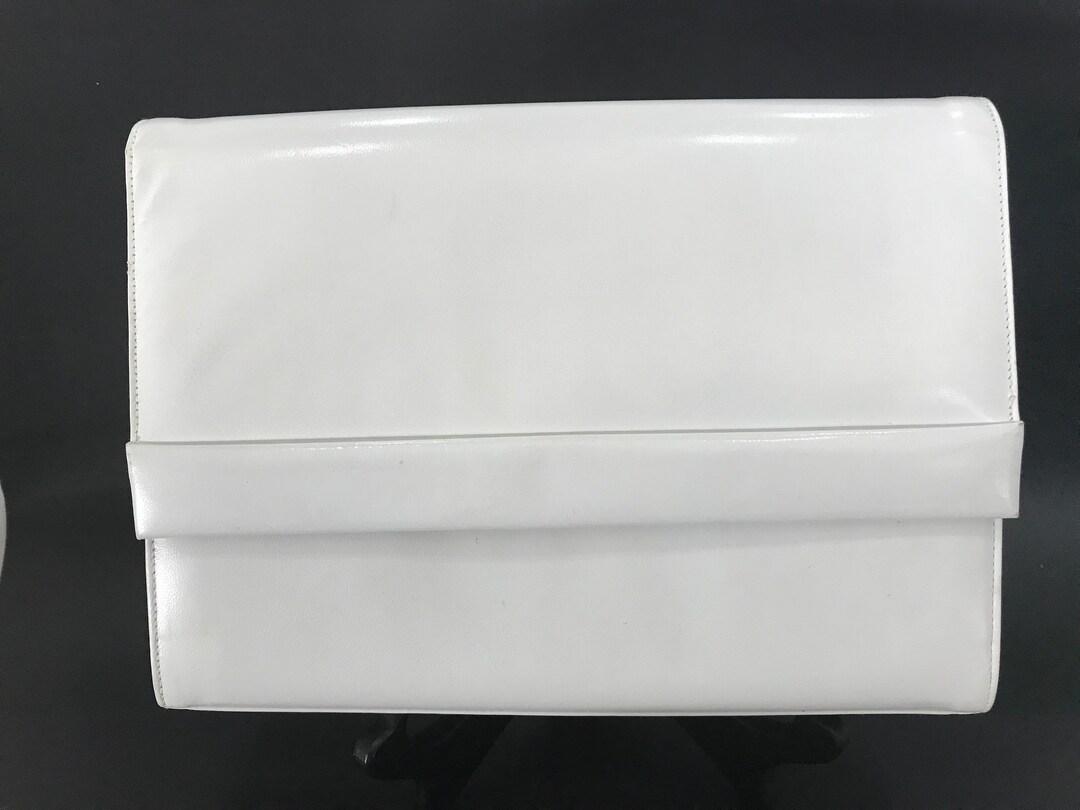 Vintage White Leather Evening Clutch/shoulder Bag/crossbody Handbag - Etsy
