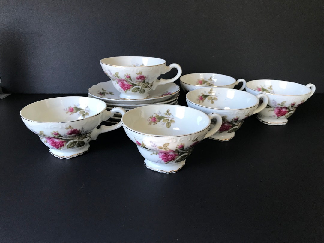 Vintage Royal Rose by Fine China of Japan China Tea Set Tea Cups and ...
