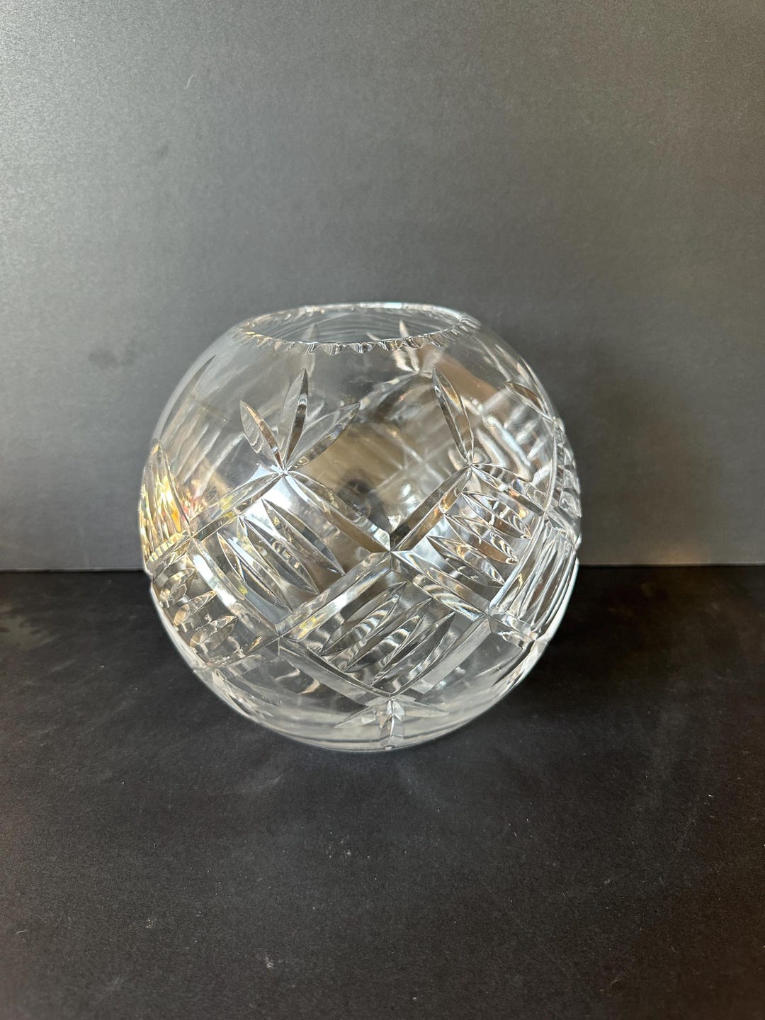 Deep Cut Crystal Rose Bowl, Crystal Rose Bowl, Rose Bowl, Posy Bowl ...