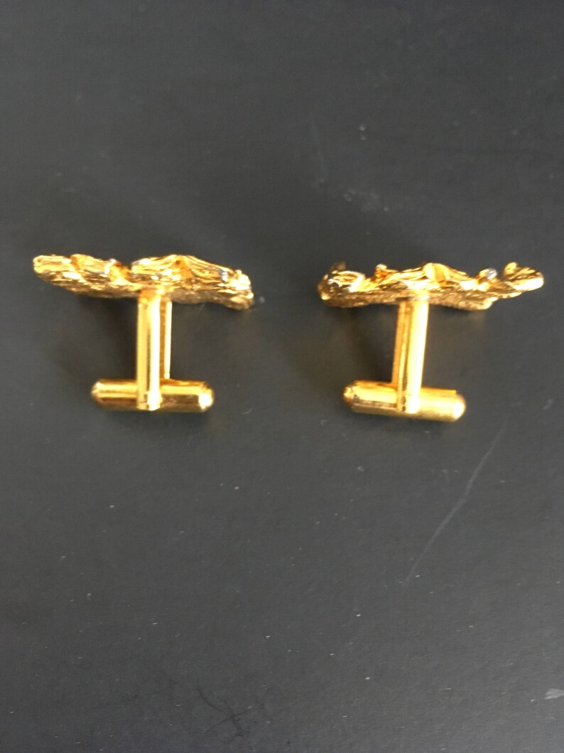 Robert Larin Vintage Brutalist Gold Gilt Cufflinks Rough - Etsy