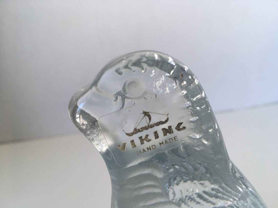 Vintage Viking Glass Bird Bookend Paperweight 1940's - Etsy